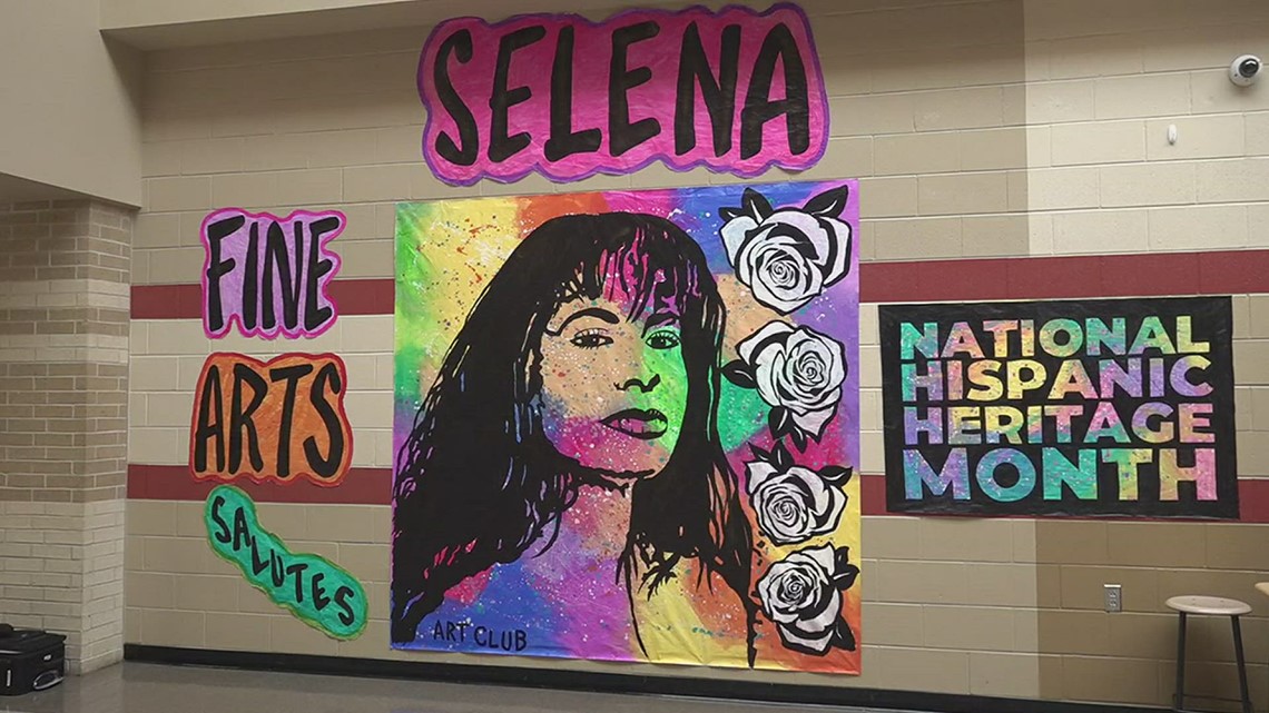Students paint poster of Selena for Hispanic Heritage Month | kiiitv.com
