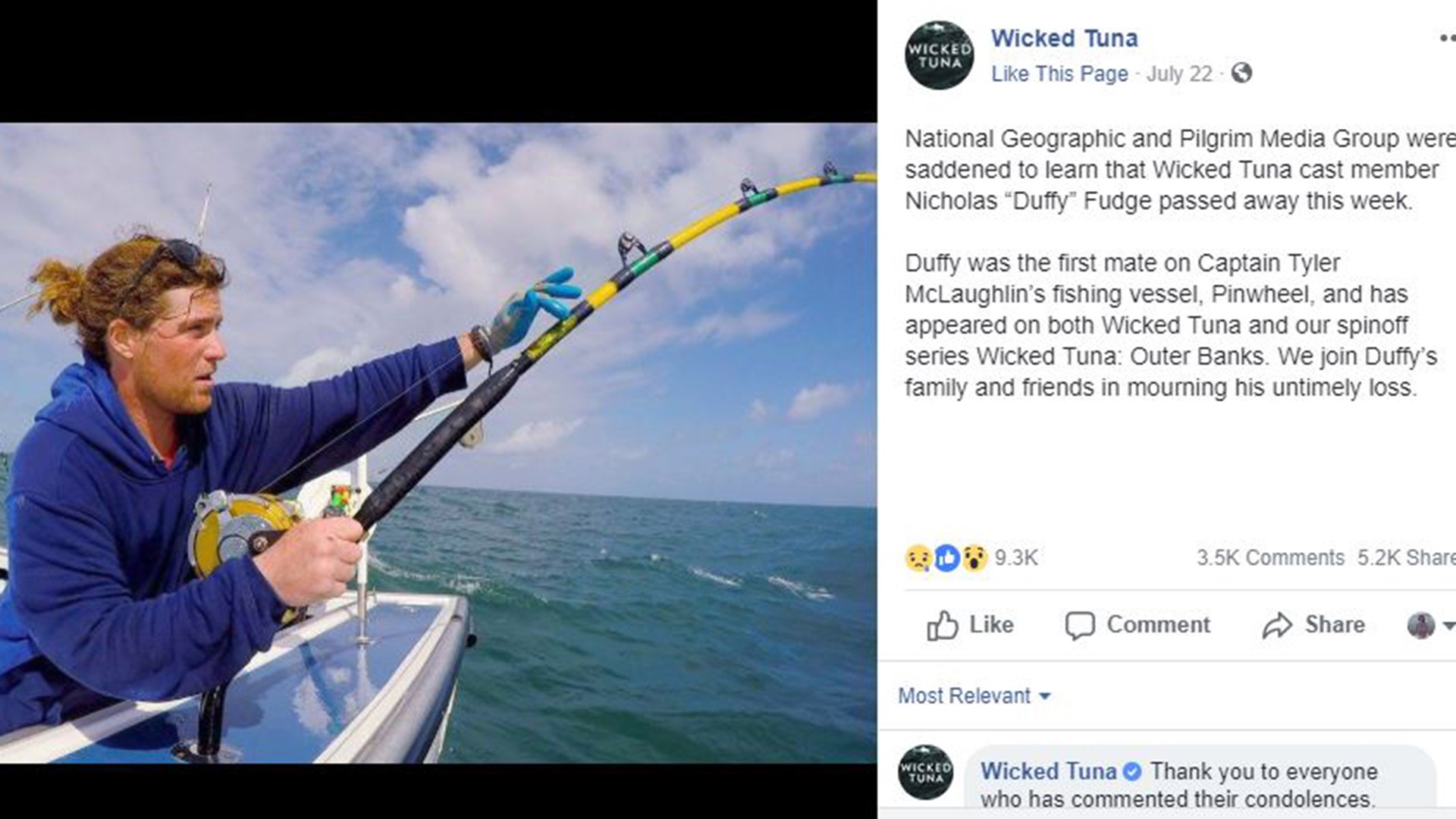Nicholas 'Duffy' Fudge of 'Wicked Tuna' TV show dies at 28 | kiiitv.com