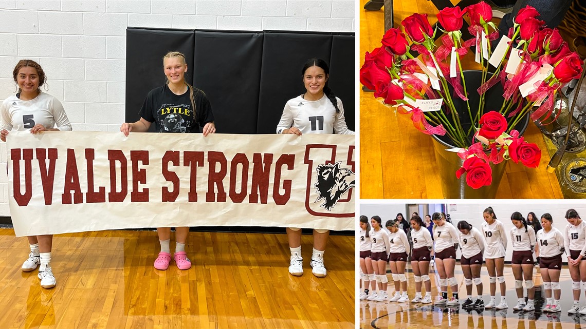 21 roses were given to the Uvalde HS volleyball team during match ...