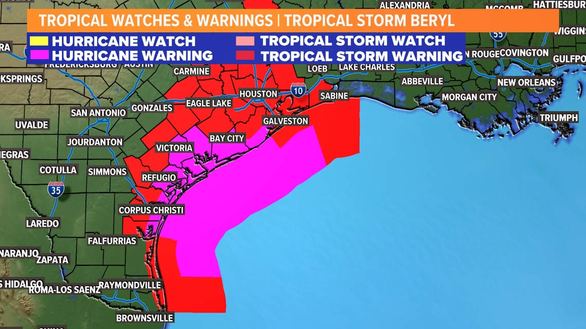 Hurricane Beryl tracker: Texas forecast, spaghetti models, path ...